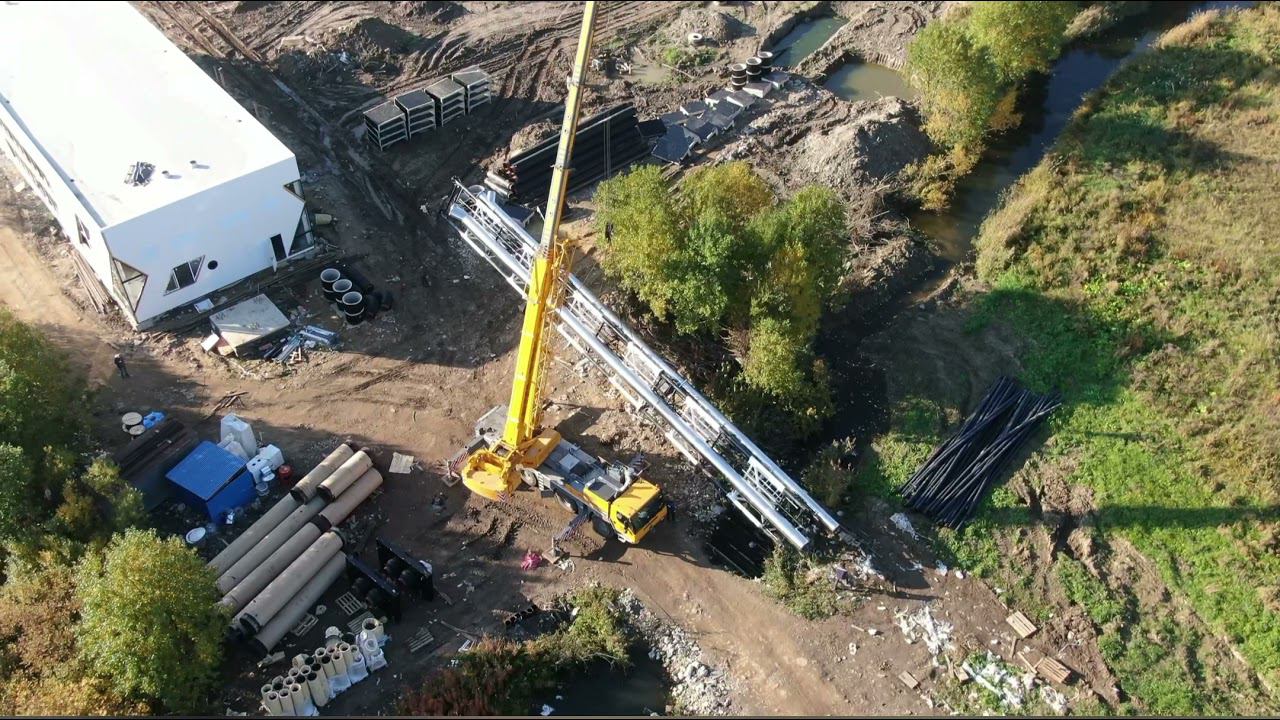 #Монтаж мачты котельной автокраном 90т LIEBHERR LTM 1090-4.2