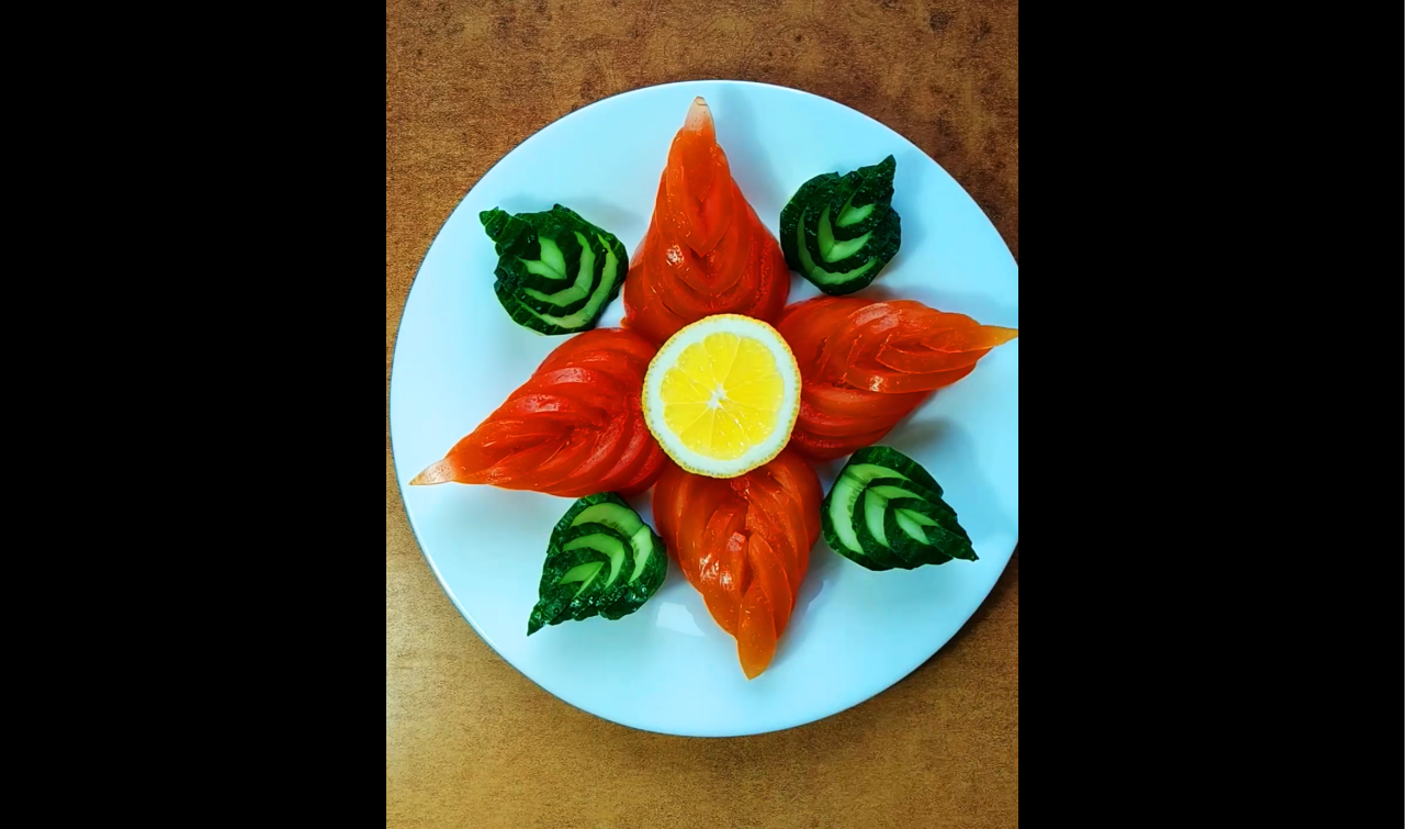 Красивая НАРЕЗКА ОГУРЦОВ и ПОМИДОРОВ??? Овощная нарезка