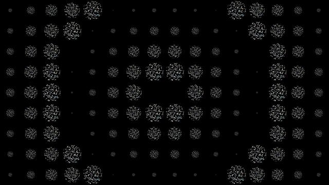 Волна из сфер мерцающих частиц. Фон под песню, клип, кавер. Футаж в 4K.