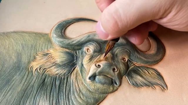 (3) Leather carving bull