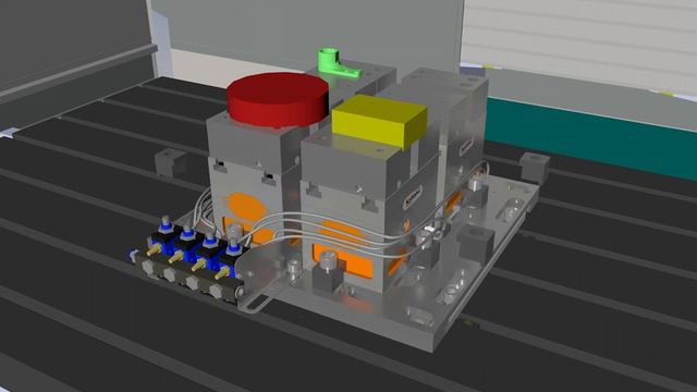 Установка системы нулевого базирования с 4 тисками ТП95-Г2 на станок