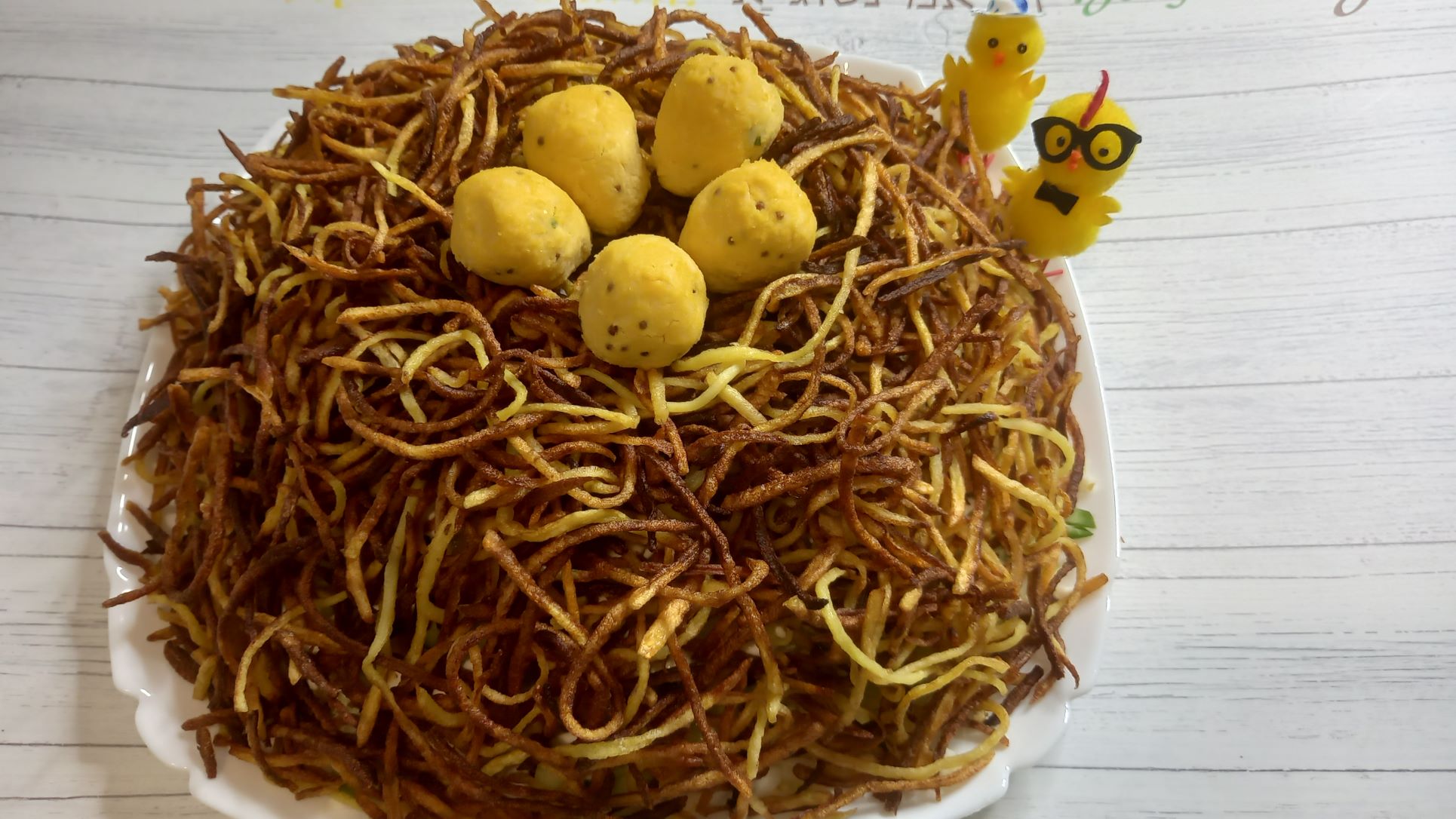 Салат  Птичье гнездо😋