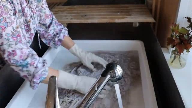 Реставрация филейной скатерти