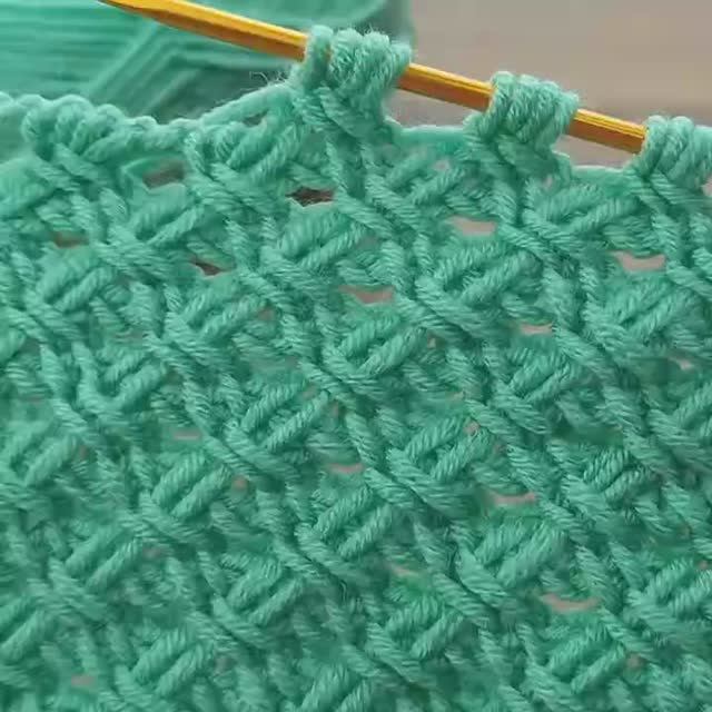 Вау, это супер! 🤯 Удивительный тунисский узор крючком. Простой, но выглядит как шедевр!