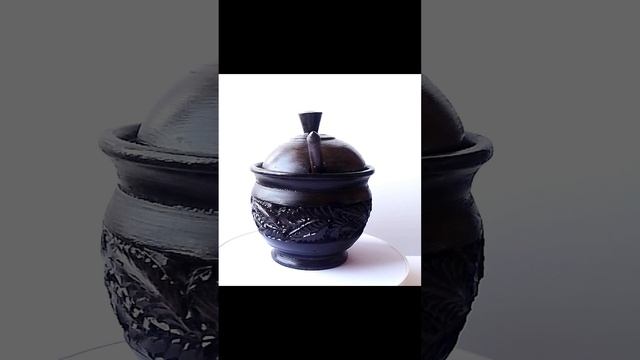 Деревянная резная сахарница с ложкой. Презентация