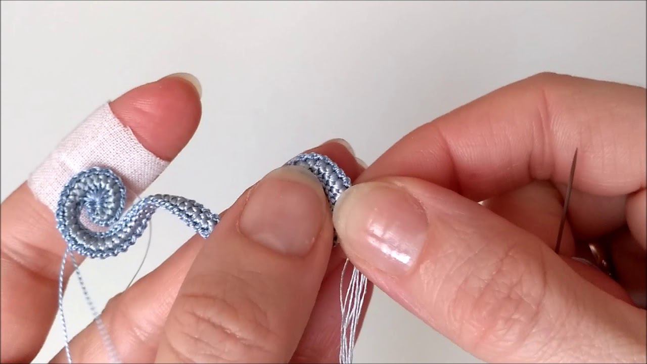 Как спрятать концы нити в элемент