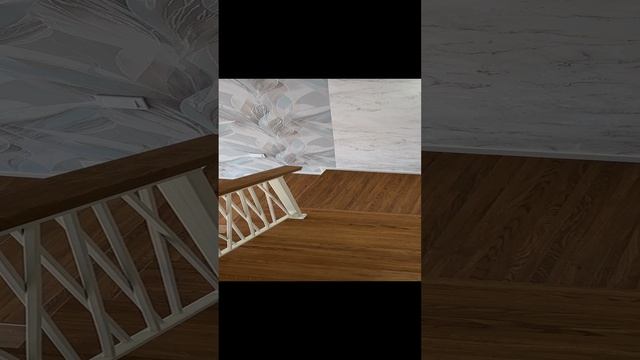 Лестница закрытого типа с комбинированной отделкой дубом и сосной