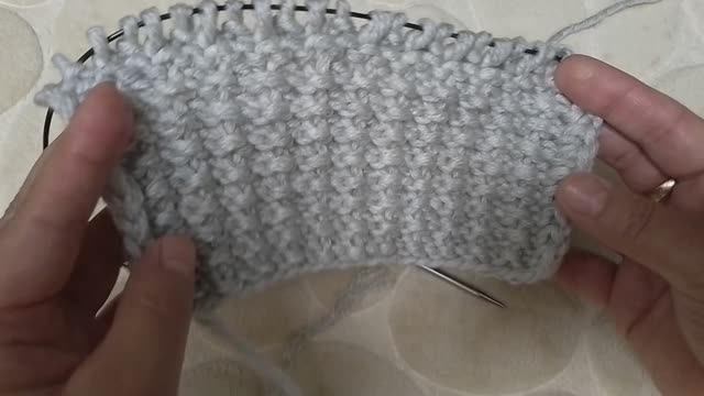 Узор спицами "Песок", два ряда