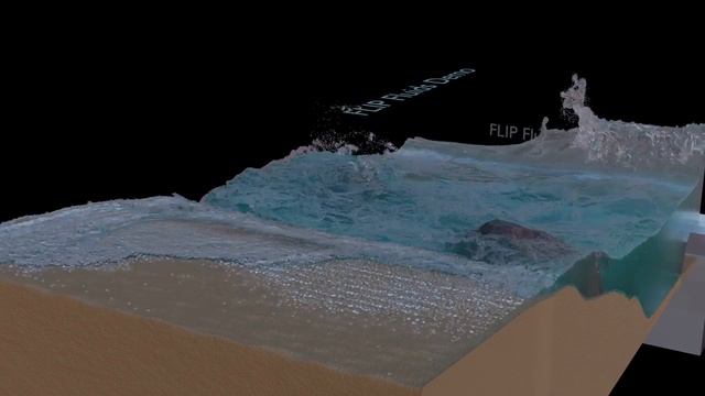 Модель пляжа в Blender 3.0  + аддон Flip Fluid water simulation