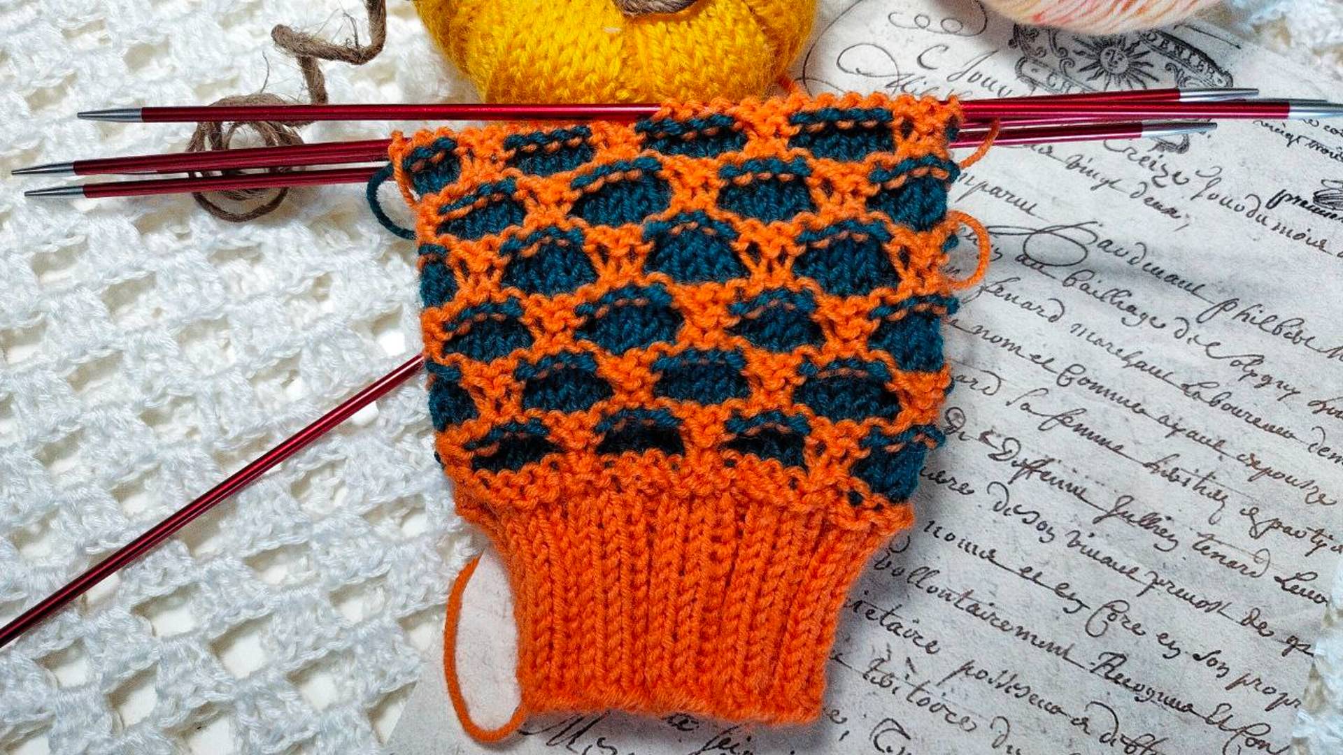 Ленивый жаккард для носочков. Узоры для кругового вязания.