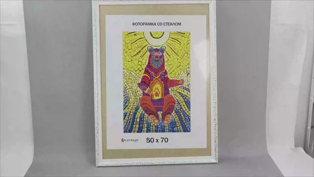 Фоторамка из пластика "Садко" 16SWS5070_W_SILVER белый с серебром 50x70