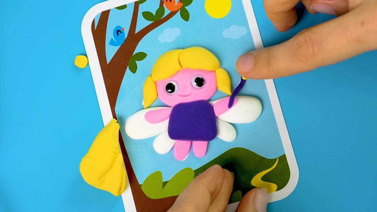 Слепи открытку: Легкий пластилин ТМ "Лепи легко" набор "Фея", с магнитом