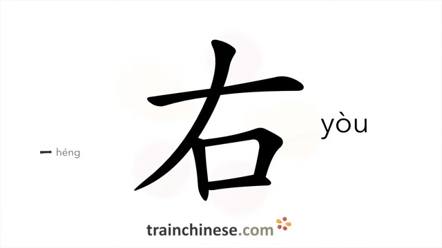 右 (yòu) right (side, way) / правый; справа, вправо *менее важный