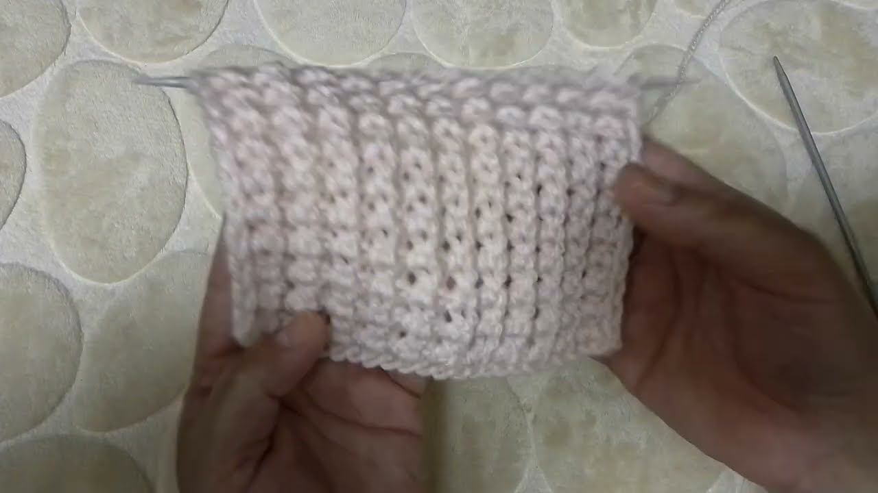 Узор спицами Монпансье. 2 петли, 2 ряда.