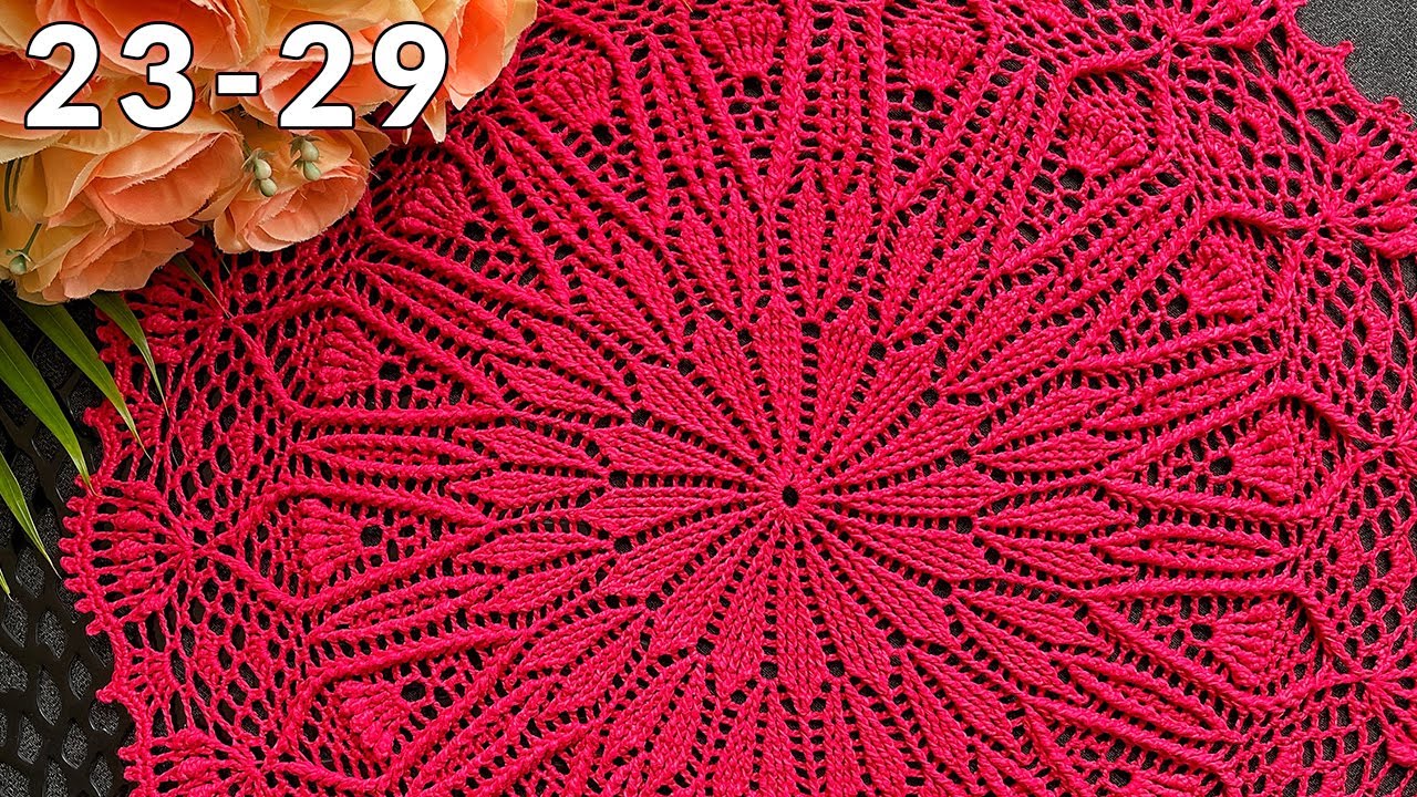 Салфетка крючком, Лилия, 23-29