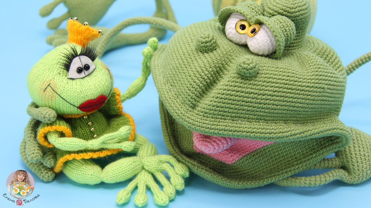 Коллекция вязаных лягушек (крючком и спицами)