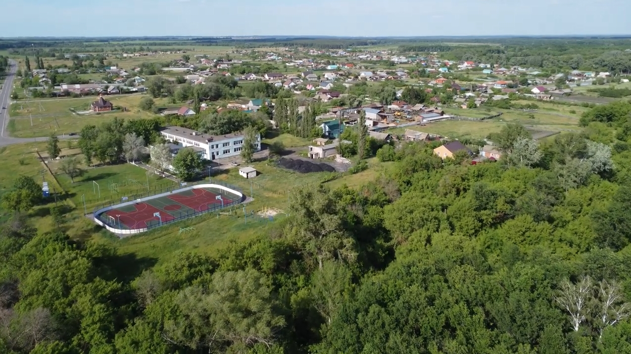 Село Петровское с высоты 500 метров. Воронежская область