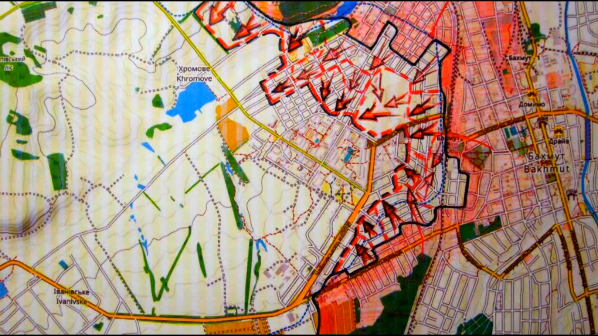 Карта боевых действий. Прогноз боев за Артемовск (Бахмут) к началу мая 2023 года