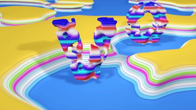 Абстрактные многослойные буквы (V и O) с использование вокселей (Volume Builder)