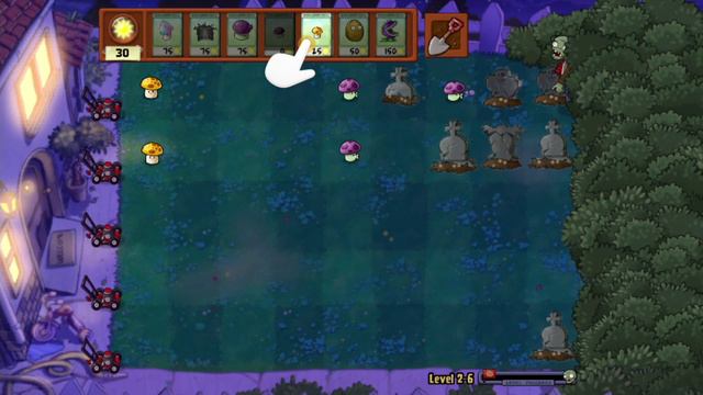 3-Plants vs Zombies. Приключение, уровни с 2.1 по 2.10