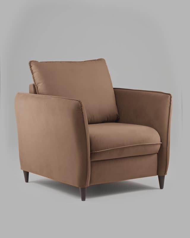 Кресло Говард. Уютное мягкое кресло с широким сиденьем в обивке из велюра