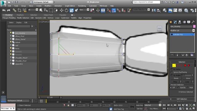 020. Моделирование и размещение ручной пушки