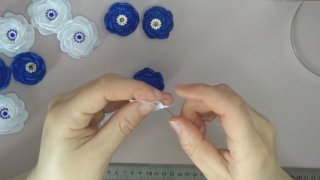 Ободок из атласной ленты 2,5 см.