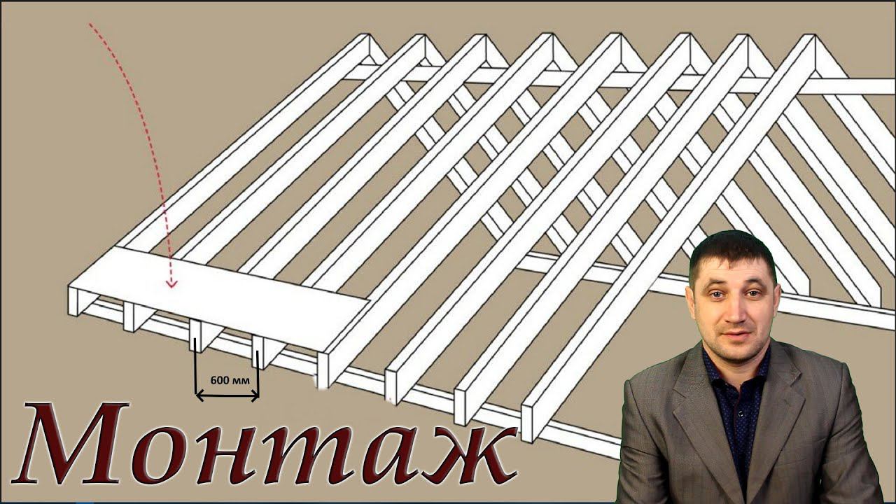 Какое расстояние стропильных ног должно быть на монтаже к мауэрлату?
