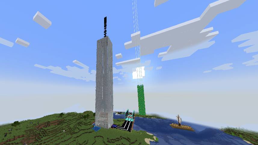 Строительство высотки в Minecraft.