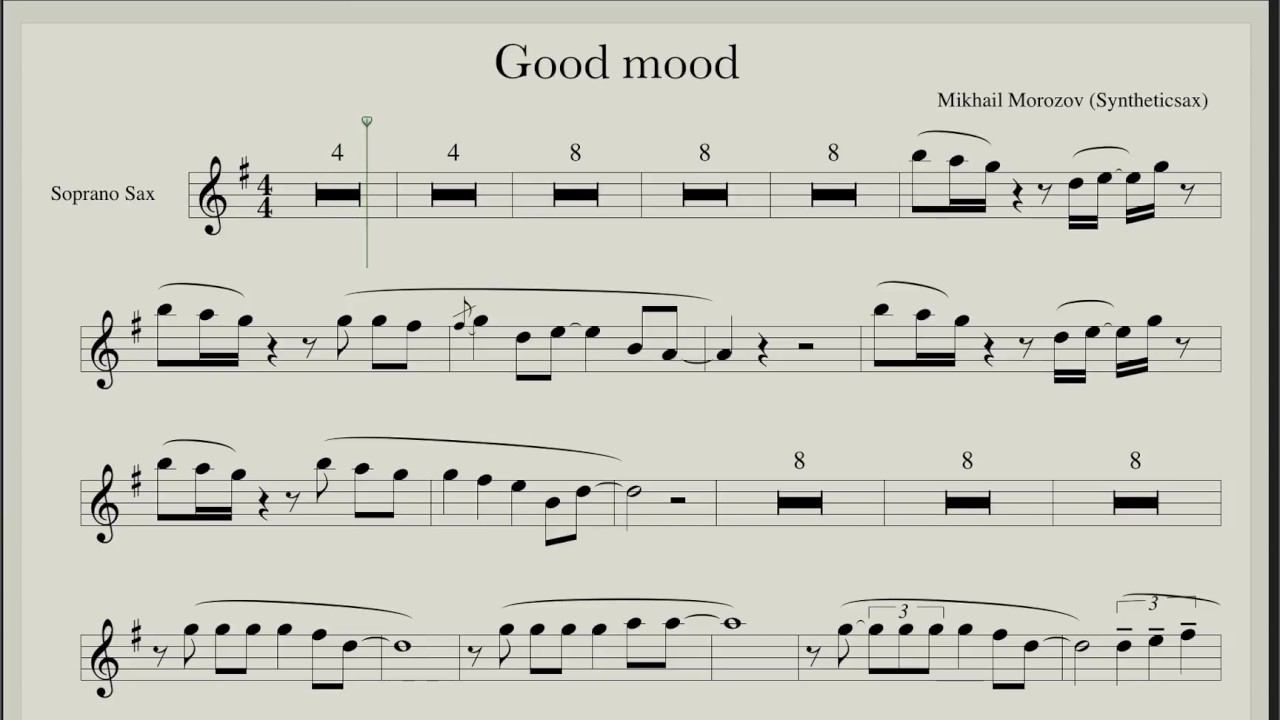 Syntheticsax - Good Mood (sheet music for saxophone soprano)