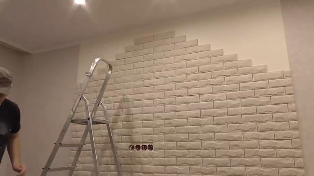 Установка гипсовой плитки на стену. Быстрый метод - клеим на герметик.Декоративный камень ГРАНИТ