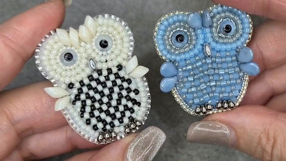 Броши для детей своими руками. СОВУШКИ.