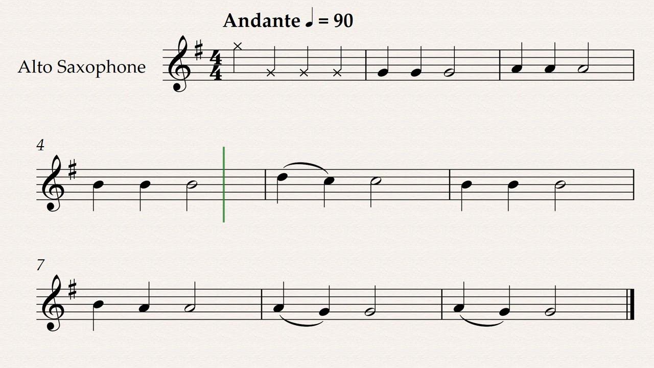 В.Симонова "День пришел" видео-минусовка и ноты для саксофона-альта, темп 100