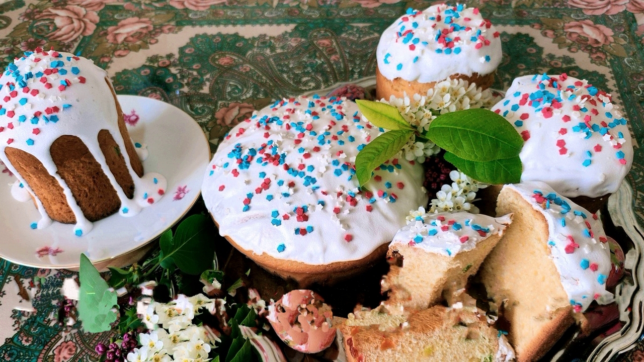 ПАСХАЛЬНЫЙ КУЛИЧ!Домашний Рецепт!Глазурь не Крошится!Украшение Куличей⭐Ольгины Рецепты.