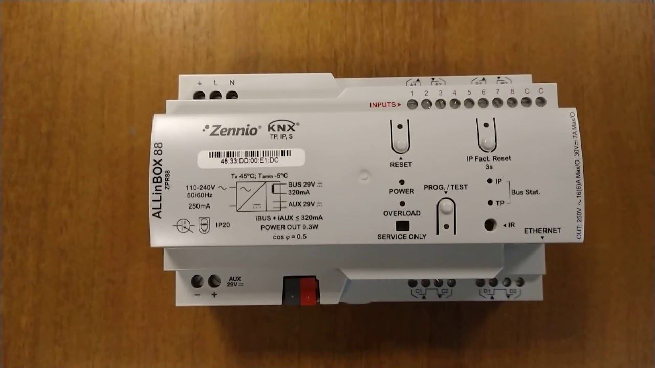 Zennio ALLinBOX 88 / Многофункциональное KNX устройство с б/п, KNX-IP, 8 выходов, 8 входов [ZPR88]