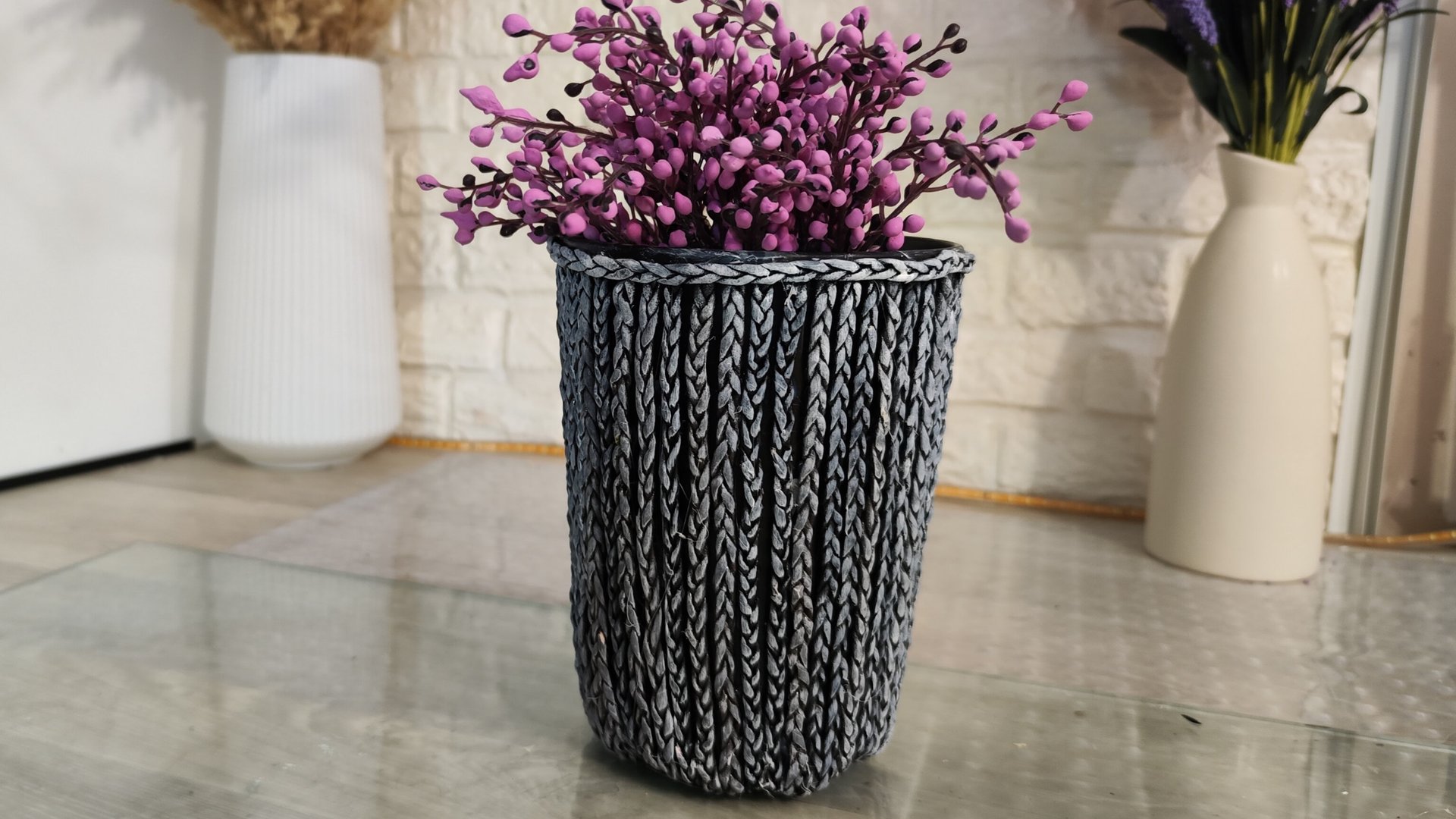 МК. Ваза "Косичка" из бумажной лозы. #244