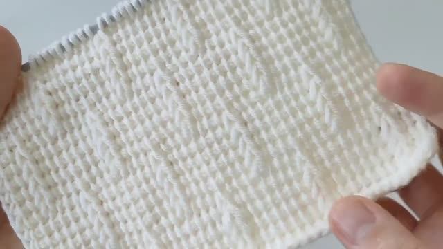 Объемный тунисский узор крючком КОЛОСОК для шапок и снудов - Лучше, чем спицами!