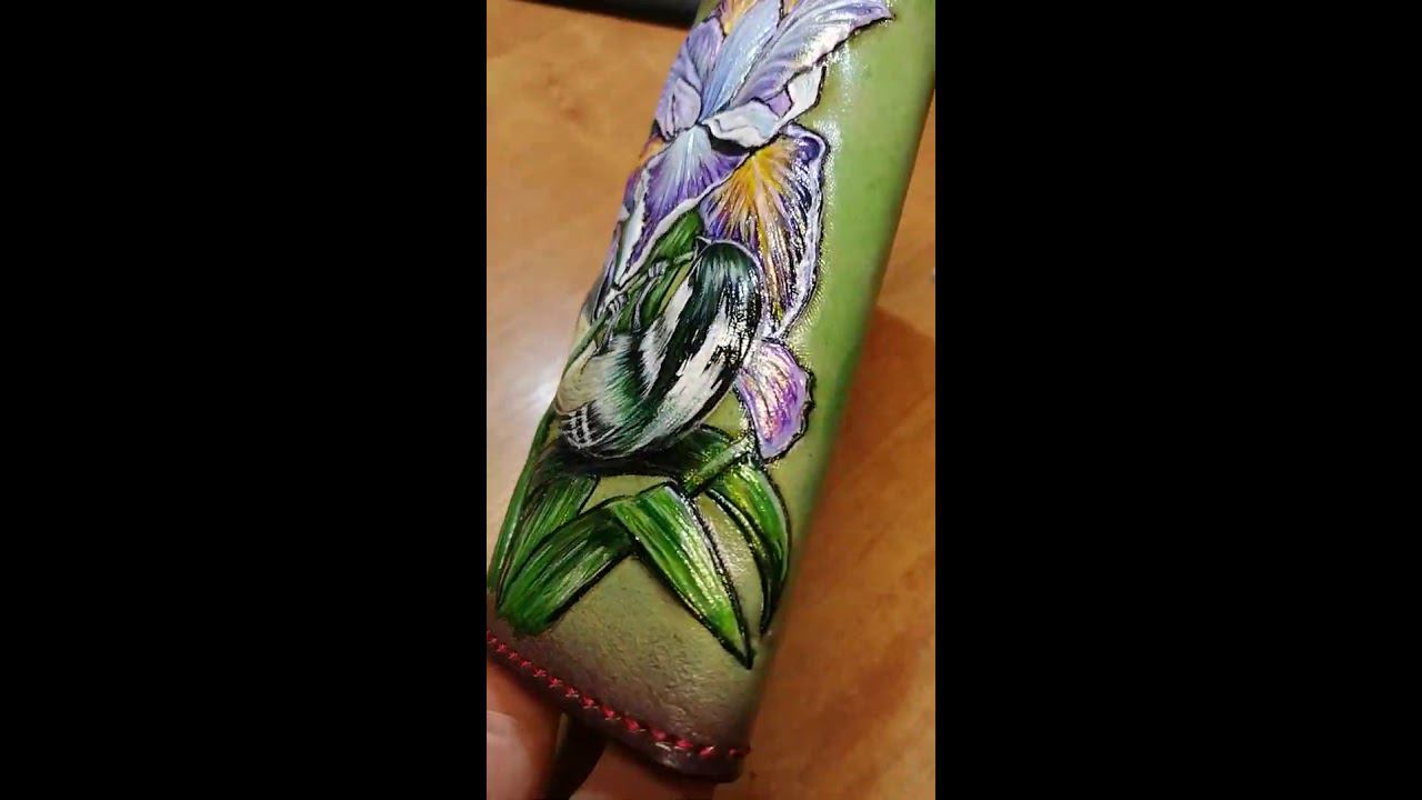 Ключница женская. Изделия из кожи. СКСтиль. Видеообзор: Ирис и птичка.