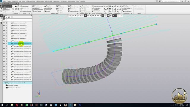 Компас 3D: Гофрированная труба.