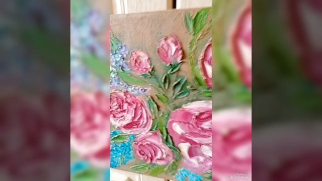 Натюрморт с розами. Живопись маслом.