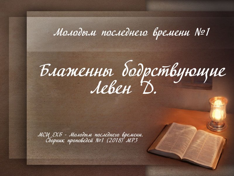 17 "Блаженны бодрствующие" Левен Д. Сборник проповедей № 1. 2018 год.
