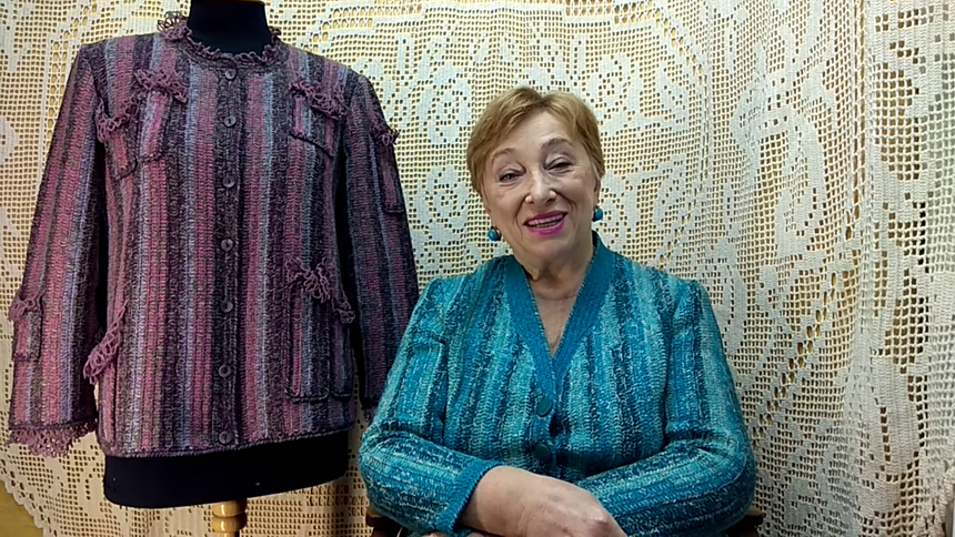 Пинке. Жакет с кружевами из карманов..mp4