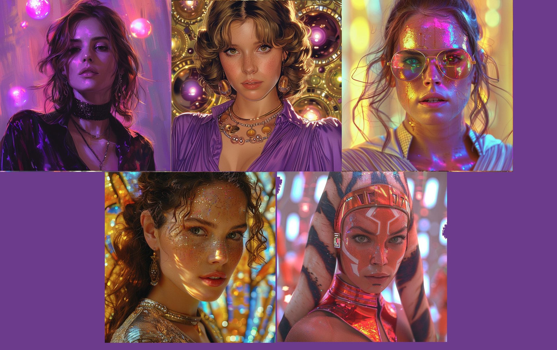 Героини Star Wars в диско стиле