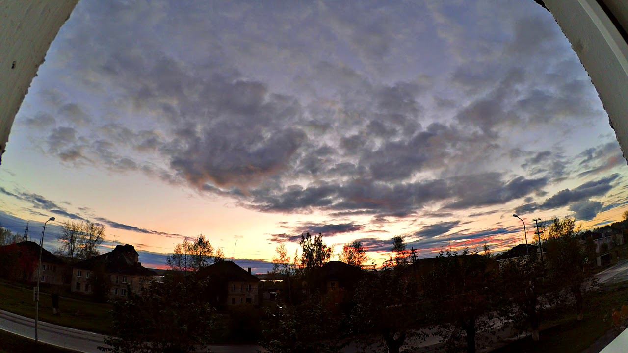 Таймлапс красные облака