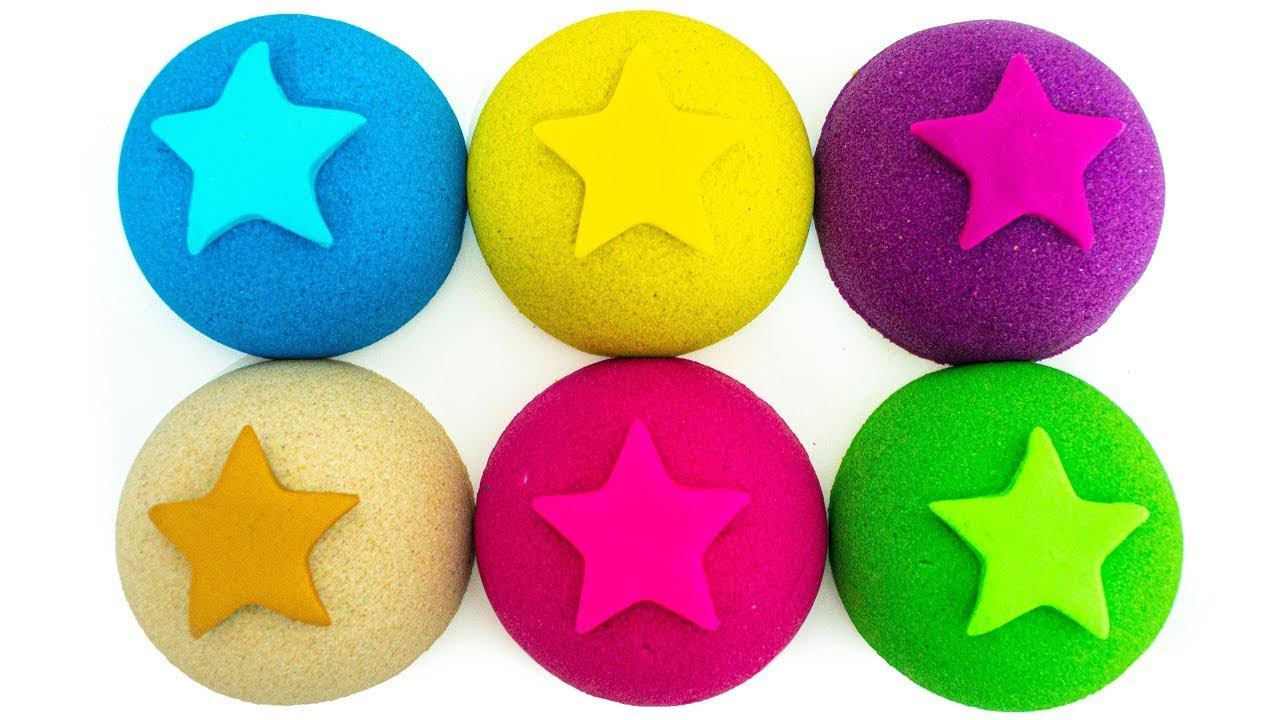 Учим Цвета и открываем Сюрпризы со звездочками из Кинетического Песка