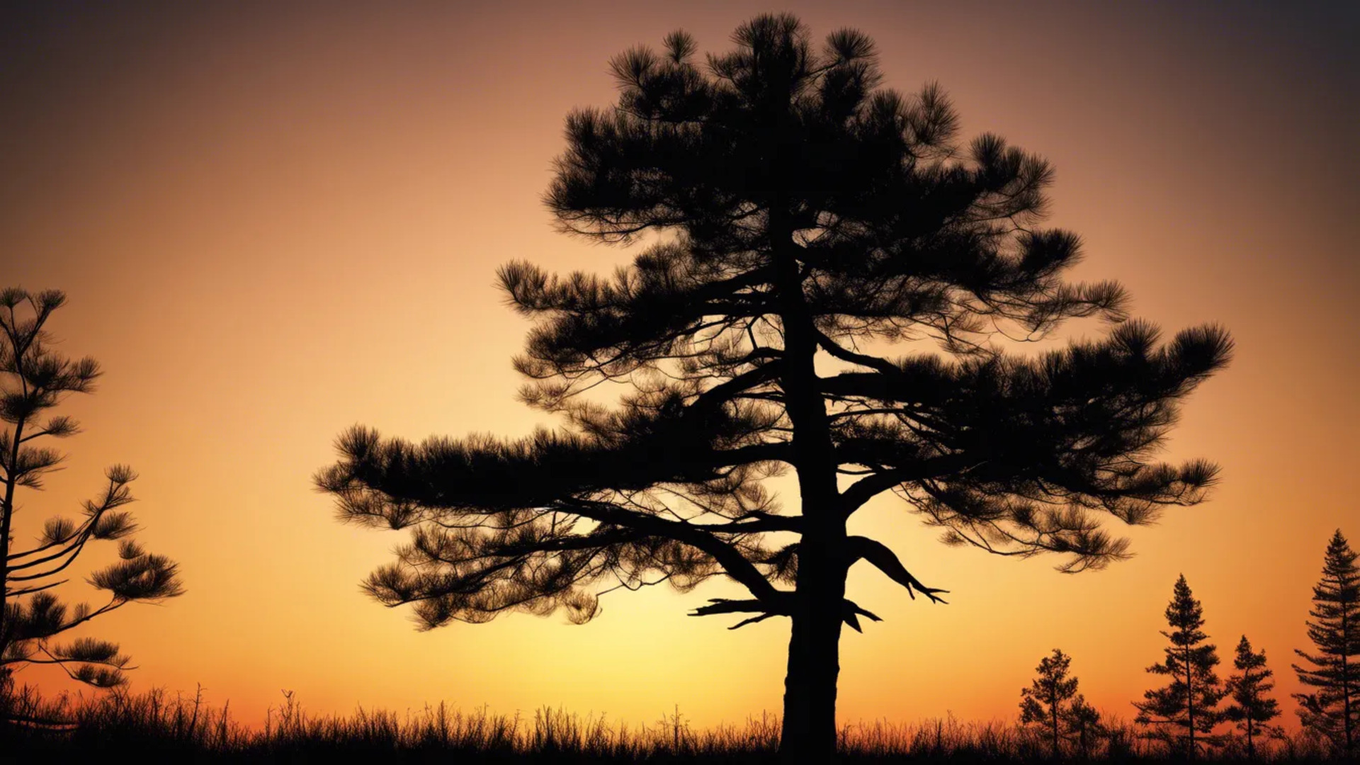 Силуэт хвойного дерева