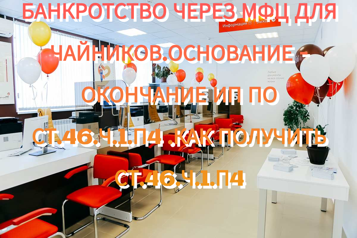 ИНСТРУКЦИЯ ПО БАНКРОТСТВУ ЧЕРЕЗ МФЦ "ДЛЯ ЧАЙНИКОВ " :-)