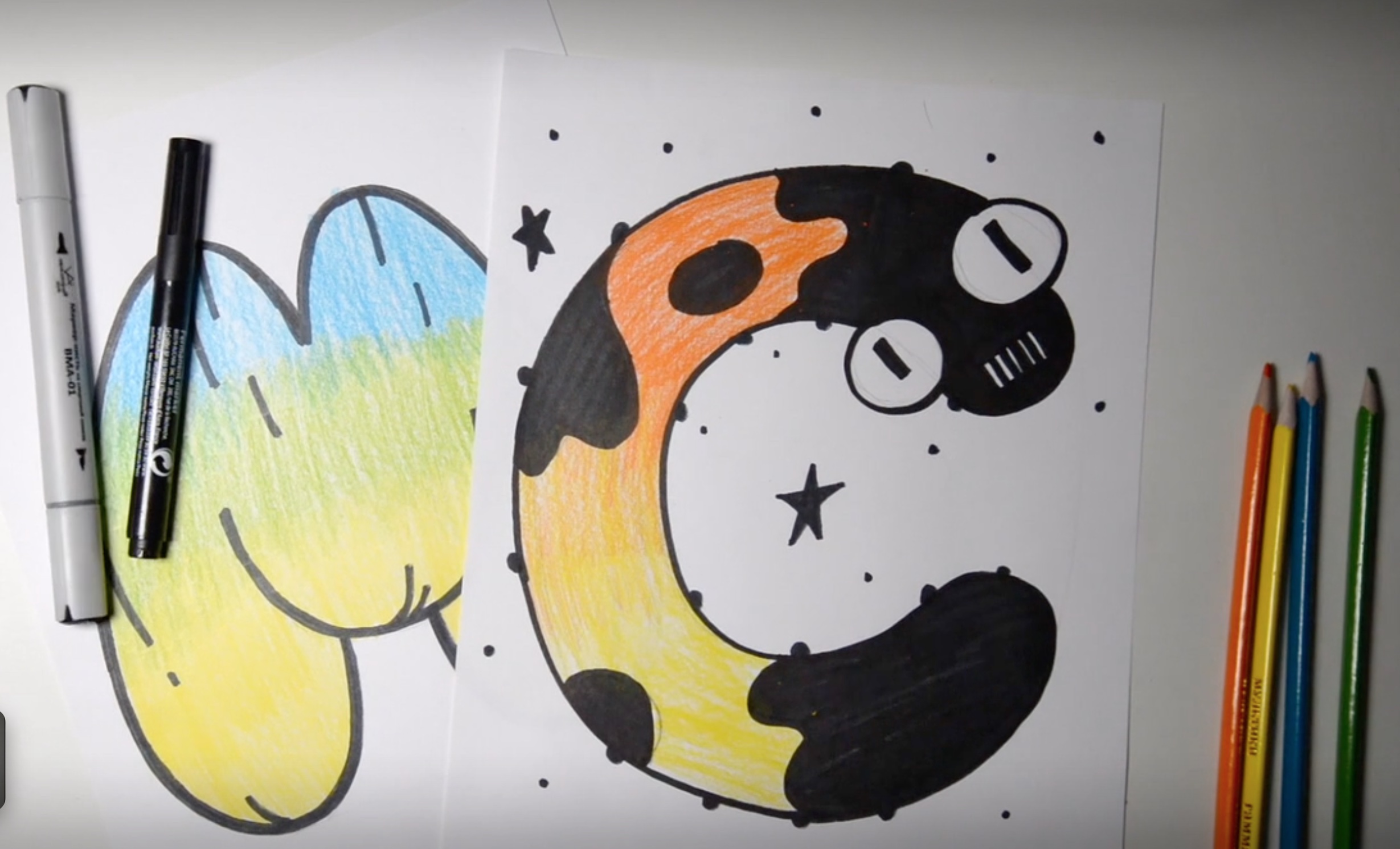 Леттеринг буквы М и С