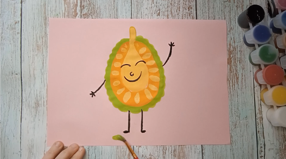 Как нарисовать джекфрут красками