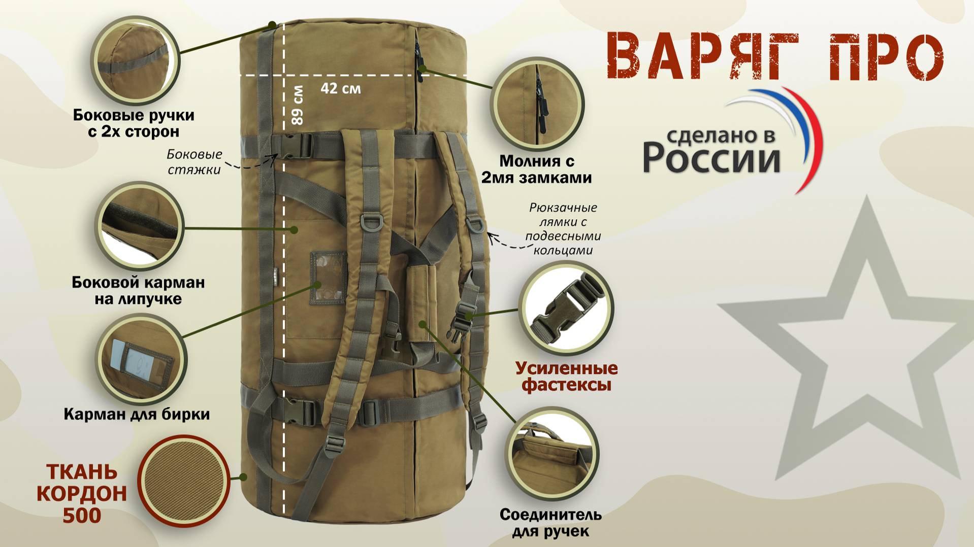 Баул армейский "Варяг ПРО", цвет - койот, 100 и 120 литров. Промо-ролик.